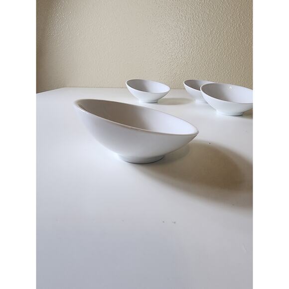 Crate&Barrel | Dining | Crate Barrel White Small Condiment Slope Shaped ...